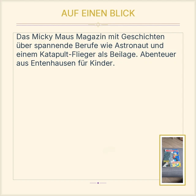 MICKY MAUS MAGAZIN Egmont Comic Astronaut Katapult-Flieger Heft Deutsch ...