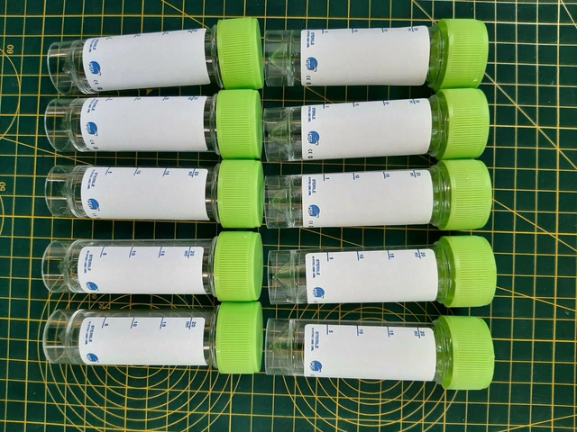 30ML CLEAR SAMPLE container LABEL test tube vial screw top x 10 storage ...