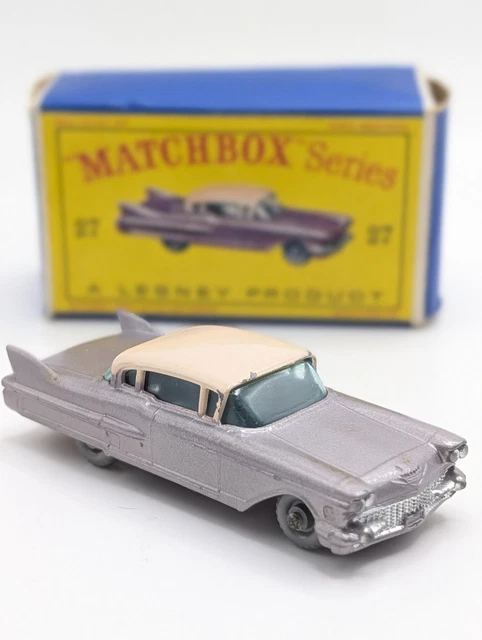 MATCHBOX LESNEY 27C Cadillac Sixty Special GPW near MIB maroon base ...