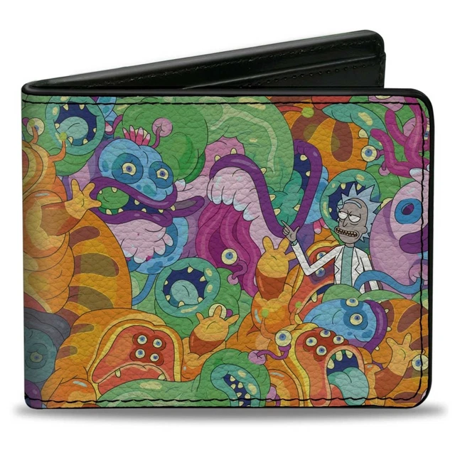 BI-FOLD WALLET RICK and Morty Rick with Monsters Collage Multi Color ...