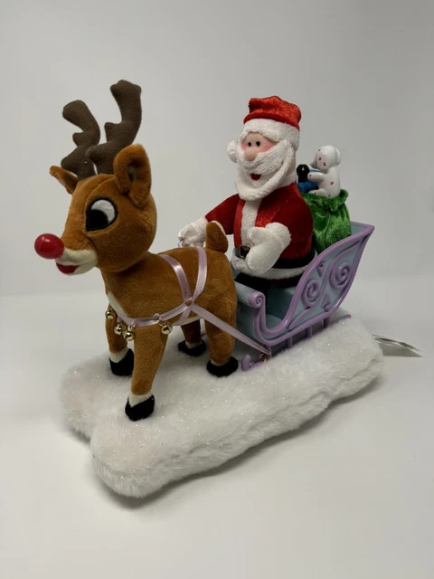 GEMMY RUDOLPH THE Red Nosed Reindeer Santa and Sleigh Christmas ...