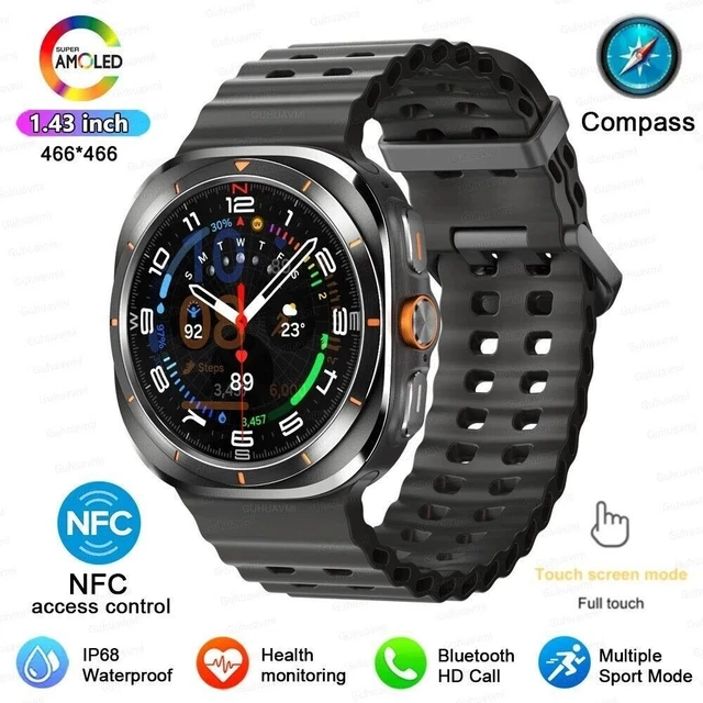 FOR SAMSUNG NEW Galaxy Watch 7 Ultra GPS Trackr NFC Smart Watch Men ...