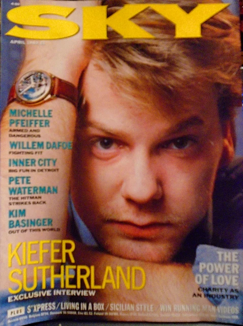 SKY MAGAZINE APRIL 1989 kiefer sutherland/michelle pfeiffer/kim ...