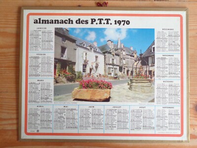 CALENDRIER ALMANACH 1970 ROCHEFORT-EN-TERRE Facteur Poste Vintage PTT ...