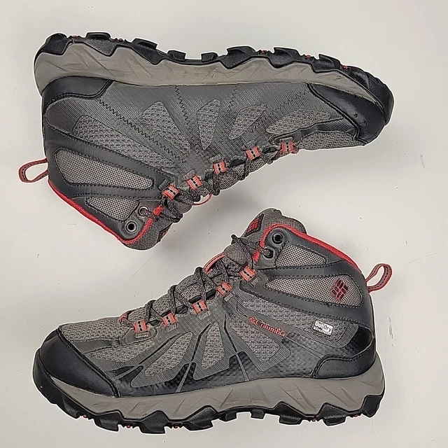 COLUMBIA PEAKFREAK MID Hiking Boots BM1763-023 Waterproof Gray/Red Mens ...