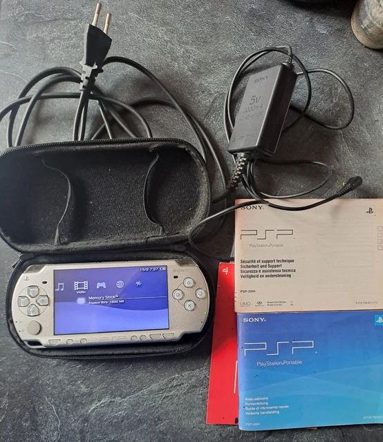 CONSOLE PSP 2004 silver slim lite carte 2gb edition argent rare ...
