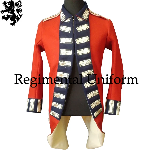 REGIMENTAL SOLDIER WAR Uniform American Revolution War Red Wool Jacket ...