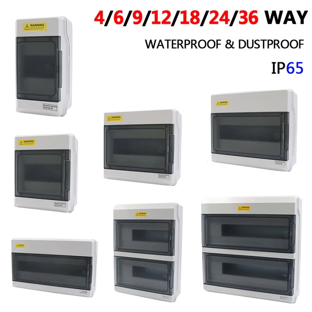 CONSUMER UNIT ENCLOSURE Distribution Box Fuse Box 4 Way - 36 Way Waterproof IP65 £20.34 ...