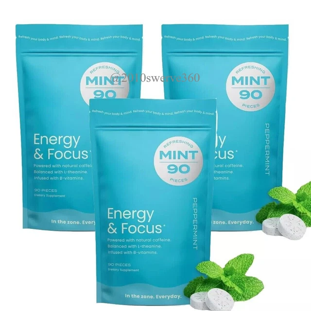 NEURO GUM ENERGY Mint Boost with L-theanine B-12 Nootropics Caffeine ...