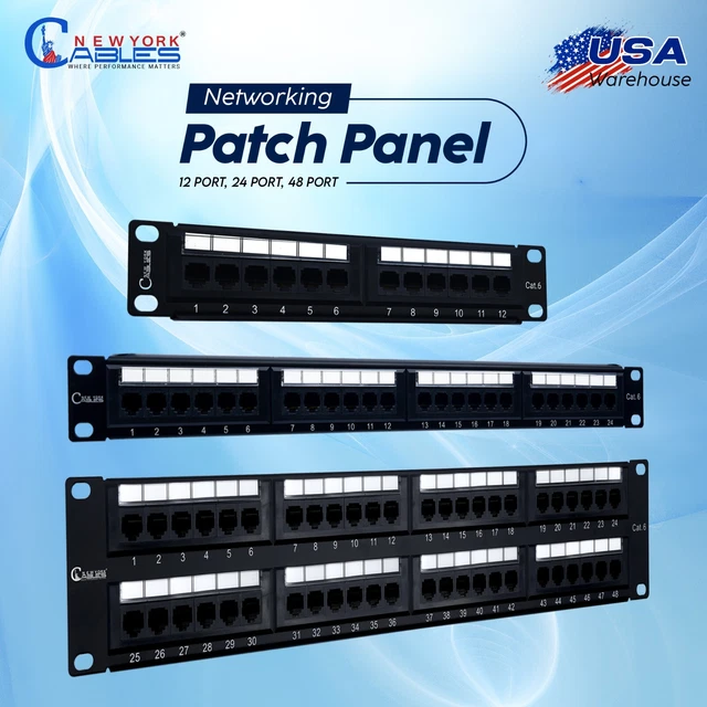 PATCH PANEL UTP 12/24/48 Port CAT6/5 RJ45 110 Network Surface Wall Mount Bracket $21.93 ...