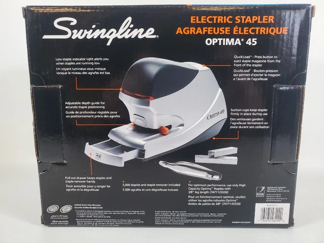BONUS PACK EDITION NEW Swingline Optima Electric Stapler, 45-Sheet ...