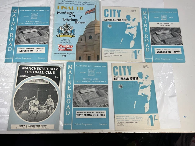 VINTAGE MANCHESTER CITY Football Programmes From 1960s/70s/80s Mixed ...