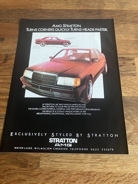 ORIGINAL 1984 STRATTON AMG 300 Merc Frame Ready Magazine Advert Man ...