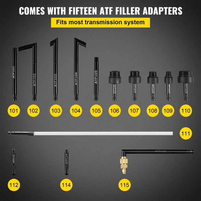 VEVOR TRANSMISSION FLUID Pump ATF Refill Pump Kit 10L with 14 Most Used ...