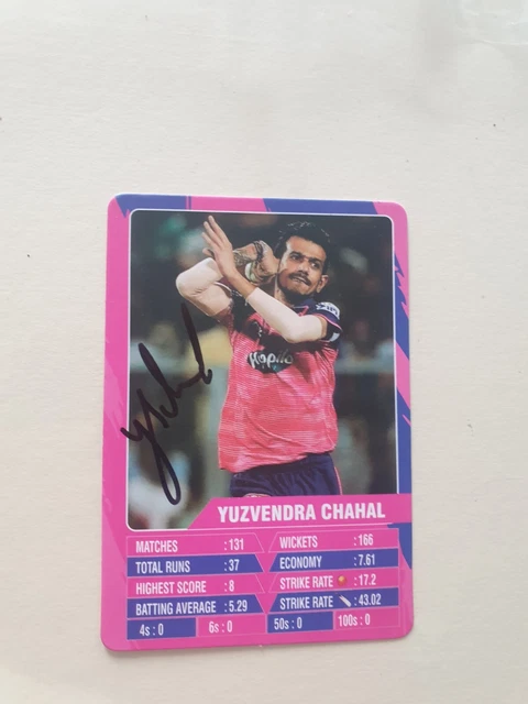SIGNED IPL CRICKET Card 2022-Yuzvendra Chahal,Rcb £9.99 - PicClick UK
