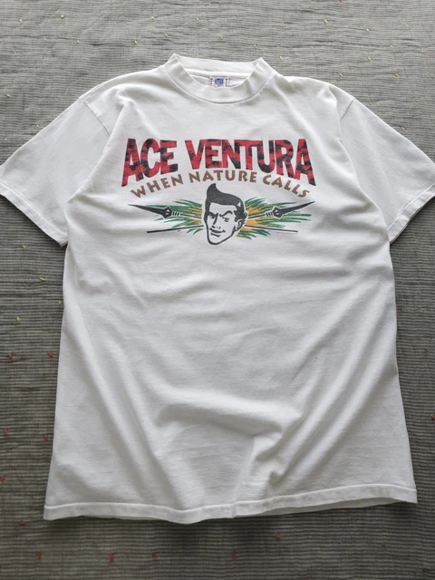 VINTAGE 90S ACE Ventura When Nature Calls Jim Carrey Movie Promo T ...