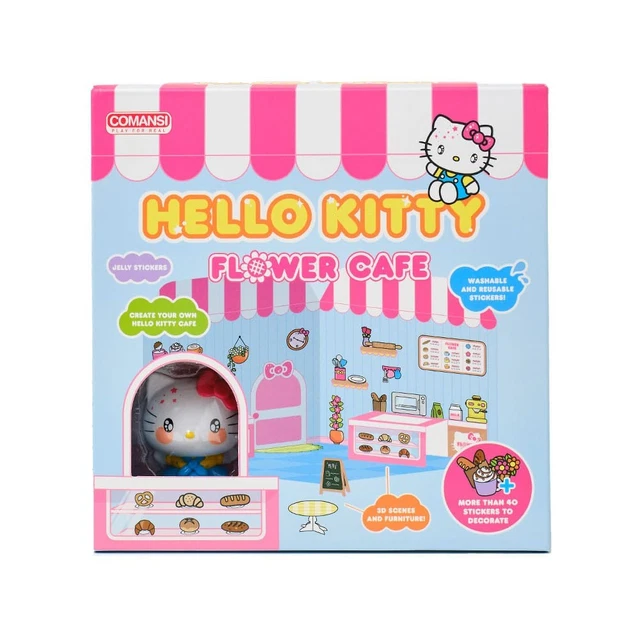 HELLO KITTY E Friends Mini Figura Sticker House Hello Kitty Flower Café ...