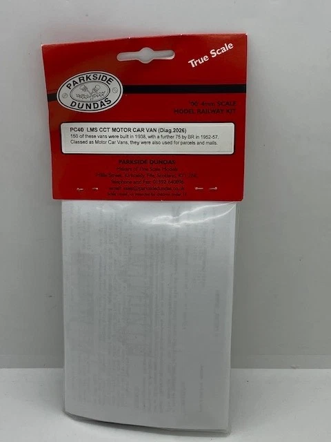 PARKSIDE DUNDAS – Pc40 – Lms Cct Motor Van Plastic Model Kit – Oo Scale ...
