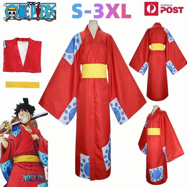 ONE PIECE COSPLAY Costume Monkey D Luffy Kimono Amine Outfits Halloween ...