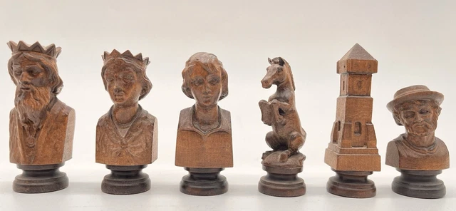 FINE VINTAGE ITALIAN Dolfi Chess Set - Hand-Carved Caricature Bust ...
