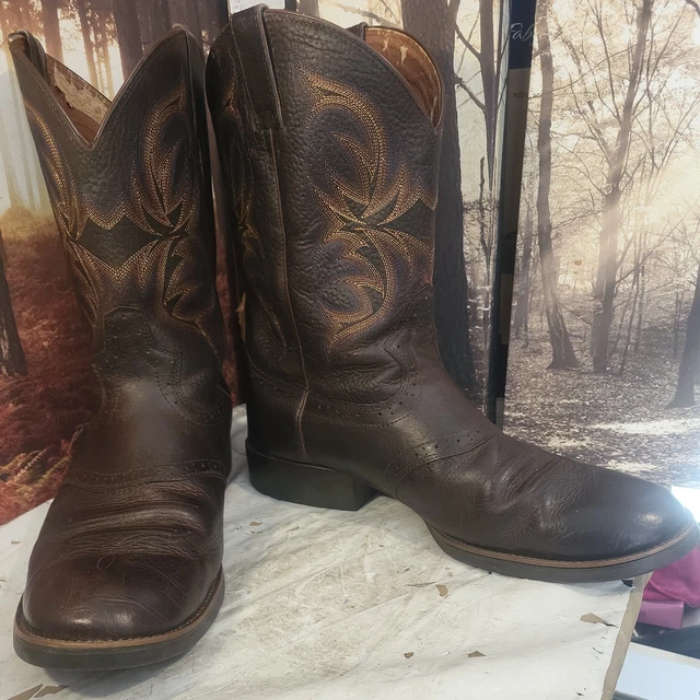 JUSTIN MENS BROWN Leather Cowboy Boots Size UK 10.5 D £16.13 - PicClick UK