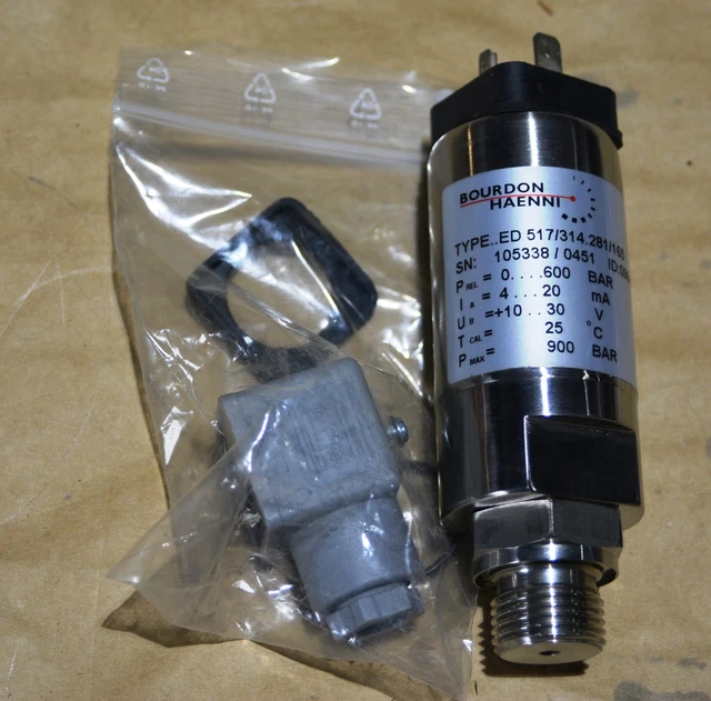 BOURDON HAENNI ED 517 314.281 165 Pressure Sensor Transmitter 4-20mA ...