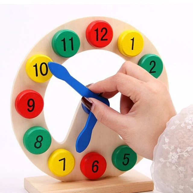 HOW TO TELL Time Clock Kids Learning Toy Wooden Digital Child ...