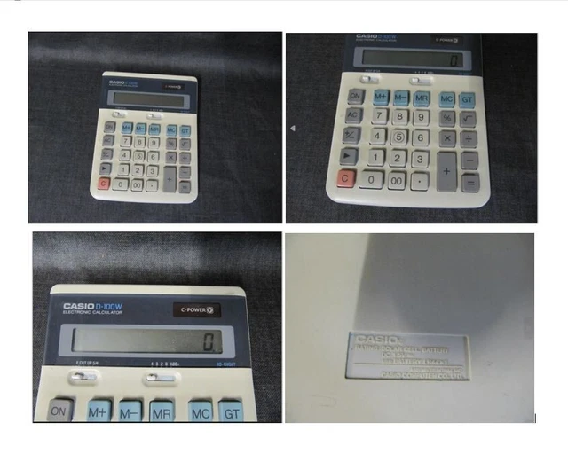 VINTAGE CASIO D100W HIGH POWER SOLAR CELL CALCULATOR working large pads ...