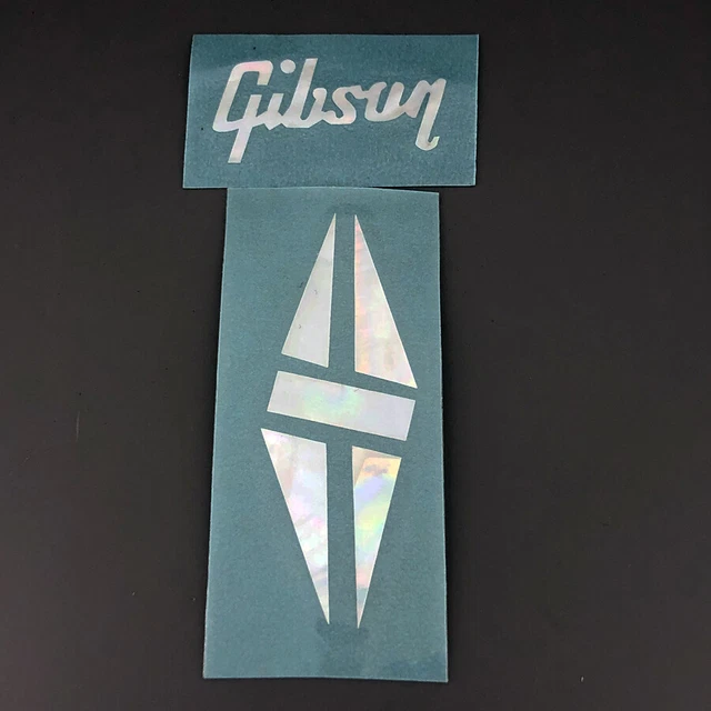 SELF ADHESIVE PEARL Guitar Logo Decal Sticker 0.1mm Thick Diamond Split ...