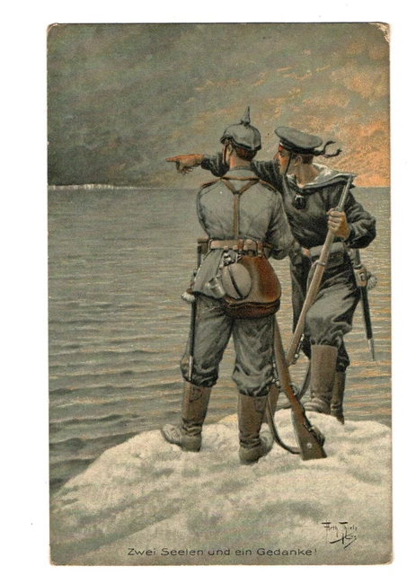 MILITARY WW1. GERMAN Red Cross. Soldier & Sailor. Artist - Arthur ...