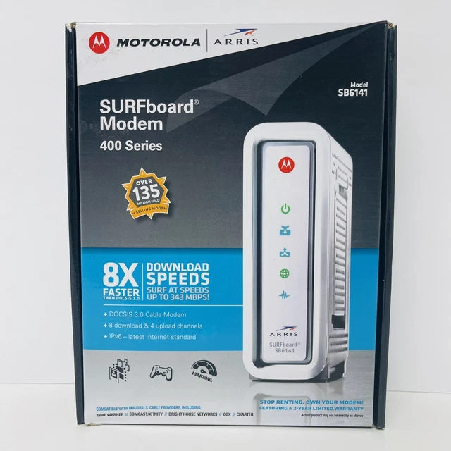 MÓDEM POR CABLE ARRIS SURFboard serie 400 SB6141 Docsis 3.0 ¡Excelente estado! EUR 6,93 ...