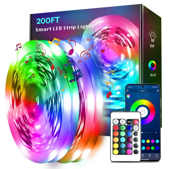 LED STRIP LIGHTS, Smart Light with App Remote Control, RGB LED Lights ...
