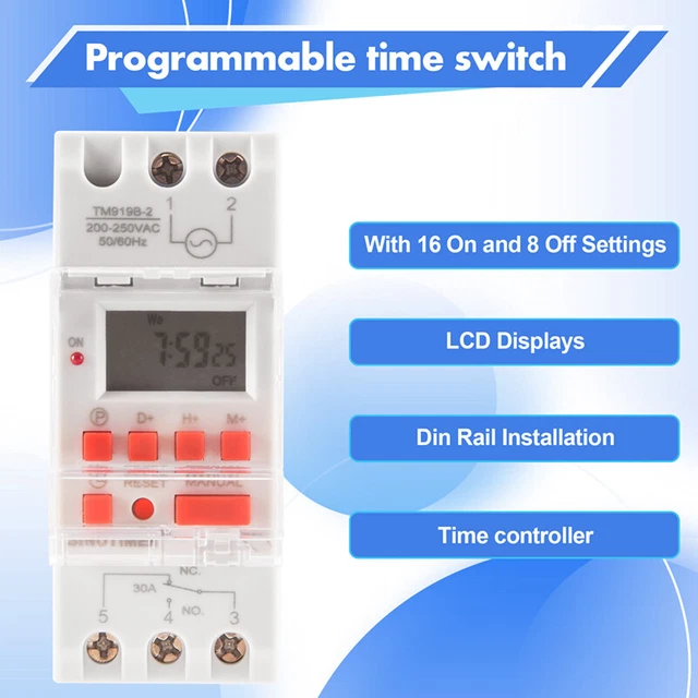 Tm919b 220v 30a Programmable Digital Switch Din Automatic Cycle2409 20