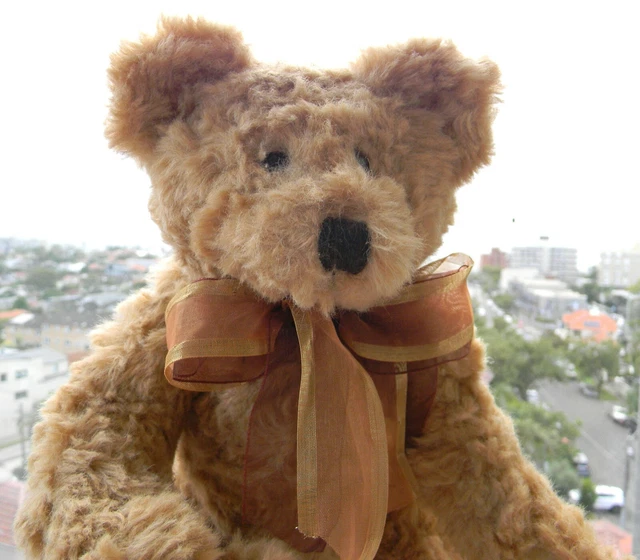 VINTAGE 1980S-90S HANDSOME Stuffed Jointed Teddy Bear 35 cm EUR 32,76 ...