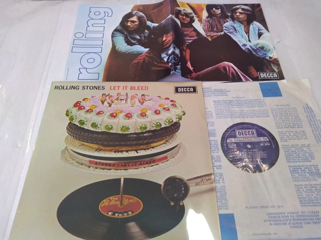 ROLLING STONES - Let It Bleed- UK 1969 Decca vinyl LP + poster Nr mint ...
