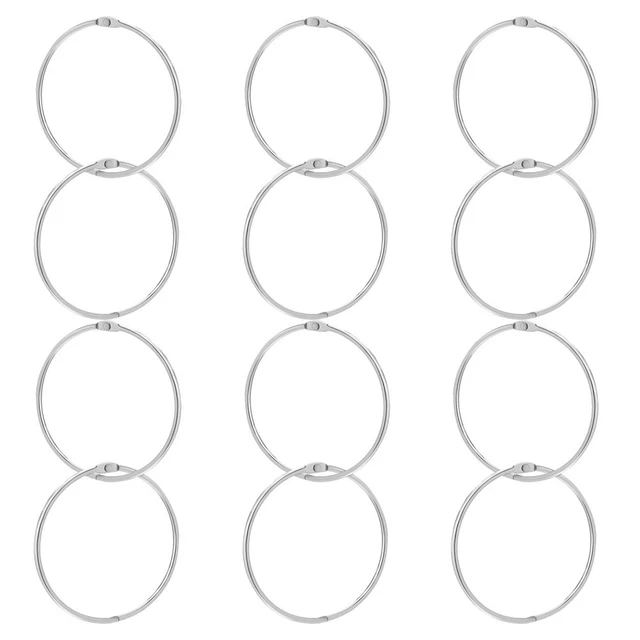 12 PCS RING Clips for Index Cards Metal Binder Book Rings Paper ...