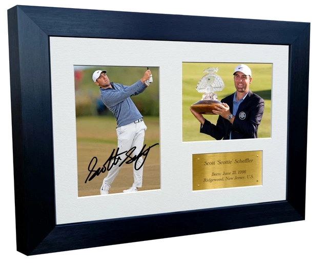 SIGNED 12X8 SCOTTIE Scheffler Golf Photo Photograph Autograph Frame ...