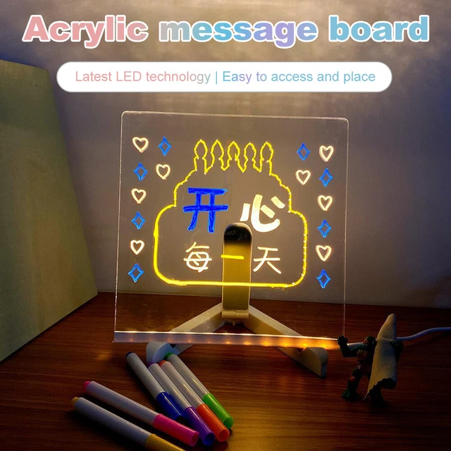 LED NIGHT-LIGHT NOTE Board USB Message Board With Pen Night Lamp Table ...