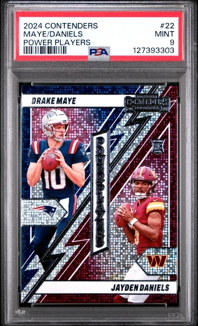 2024 CONTENDERS POWER Players Drake Maye Jayden Daniels #22 PSA 9 MINT ...