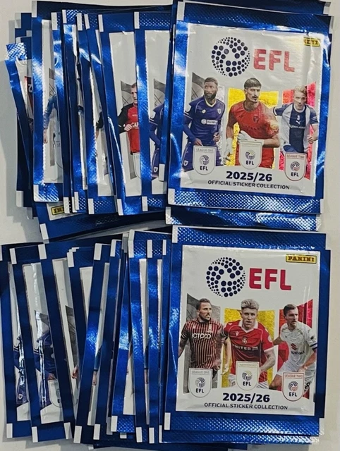 PANINI EFL 2025/26 Official Sticker Collection - Exclusive Box Of 100 ...