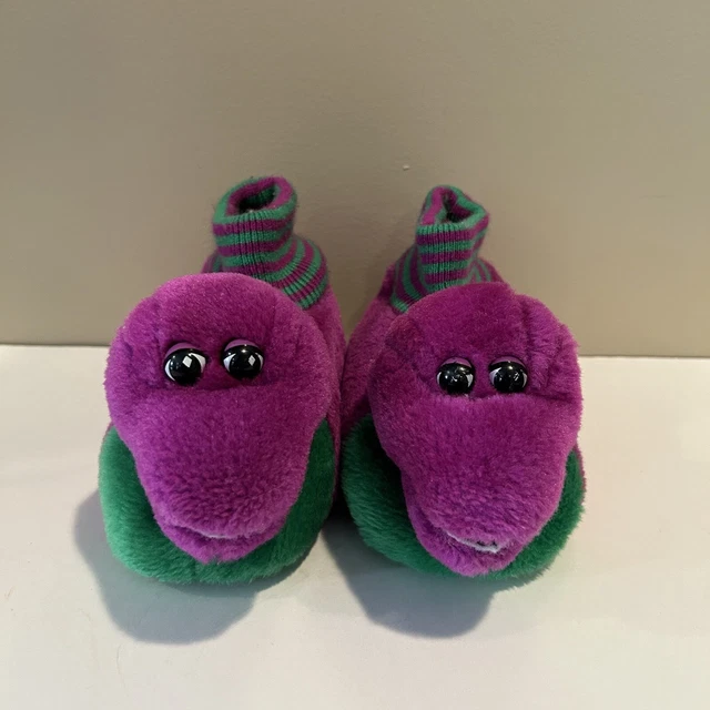 VINTAGE 90S BARNEY Purple Dinosaur Slippers Size 11-12 1993 £32.12 ...