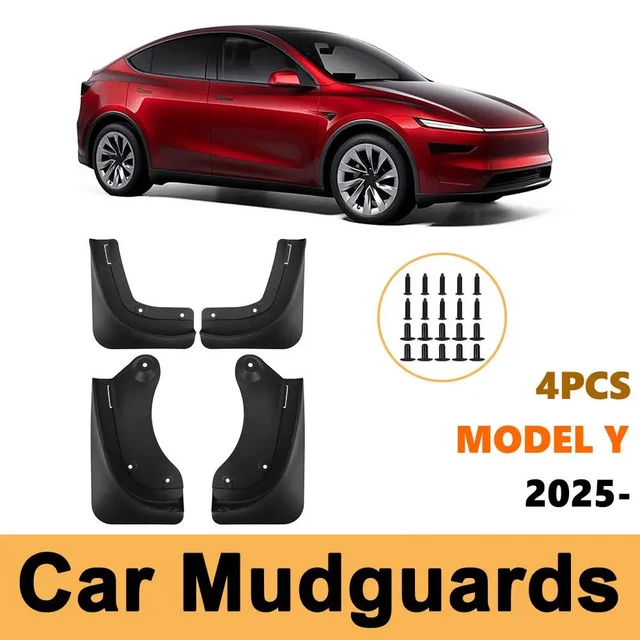 FOR TESLA MODEL Y Juniper 2025 Flexible Mudguards Anti-Snow Anti-Sand ...