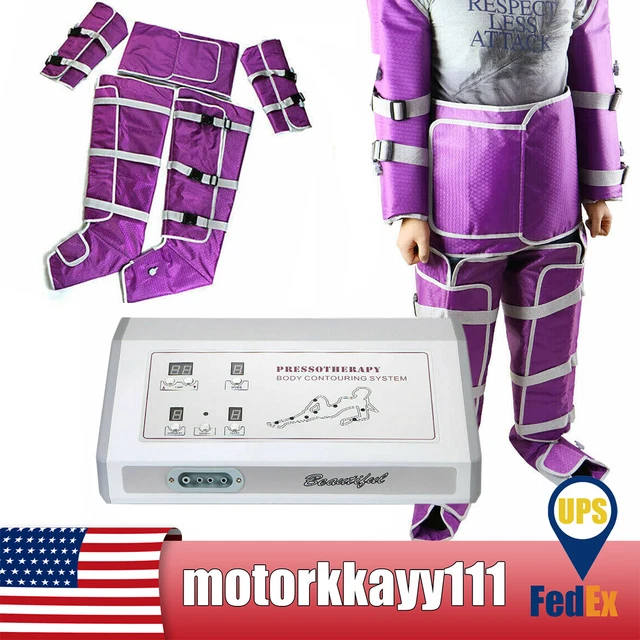 AIR PRESSURE PRESSOTHERAPY Lymphatic Drainage Sliming Machine Body Suit ...
