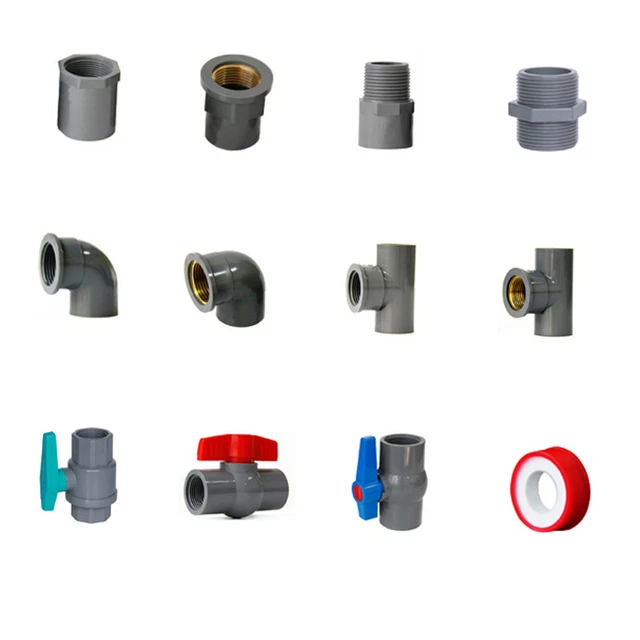 1& GREY PVC Imperial BSP Threaded Pressure Pipe Fittings Ponds Pools ...