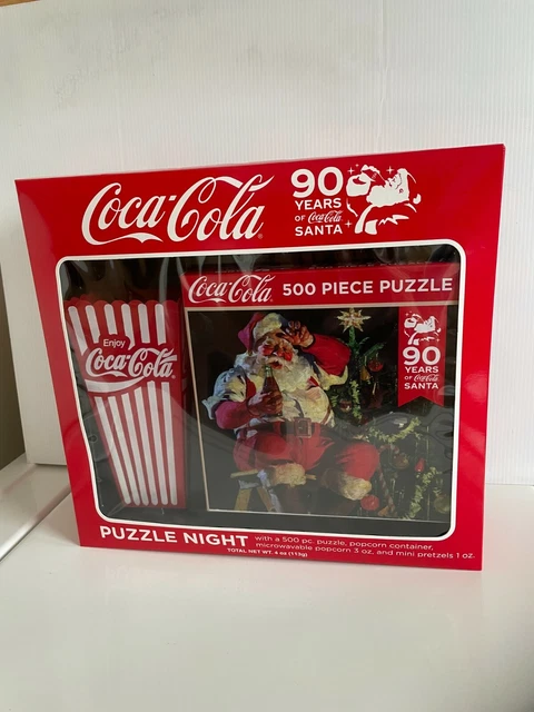 COCA-COLA 90 YEARS Of Coca-Cola Santa 500 Pc Puzzle And Pop Corn ...
