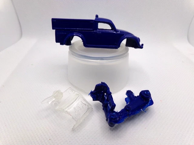 RESIN HO SLOT CAR scale vintage shop truck wrecker cast in blue . T-jet ...