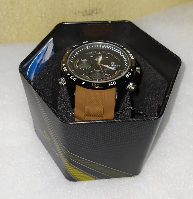 MARTYN LINE DUAL Time Chronograph Waterproof Rubber Cod.89 PT/279 $66. ...