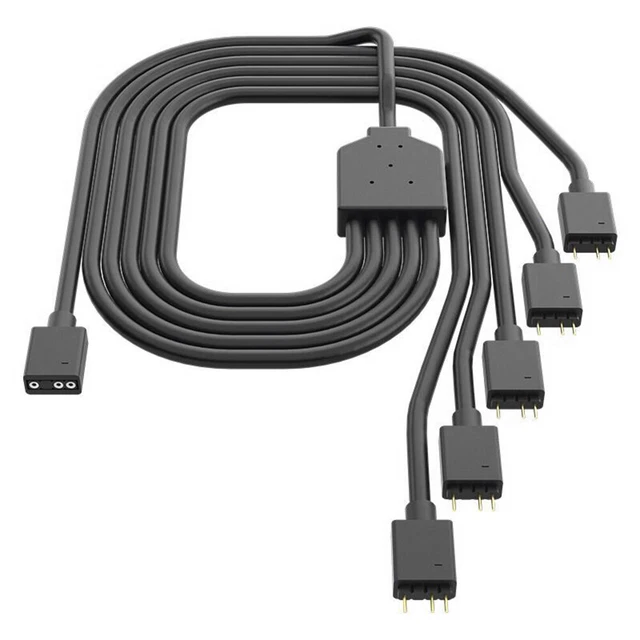 #D FOR CHASSIS PC Case CPU 1 to 5 3PIN Addressable RGB Fan Splitter ...