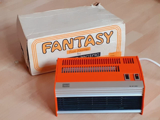 VINTAGE 70S POWER Lectric Orange Fantasy Hot Cold Electric Fan Heater ...