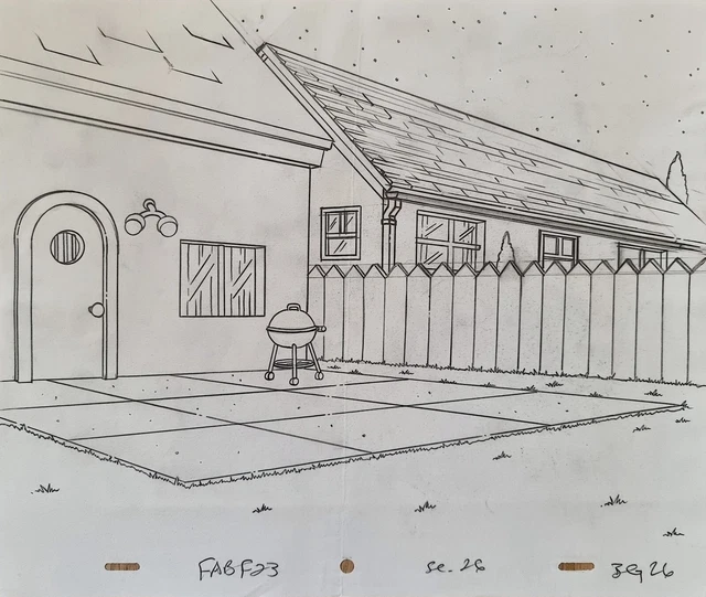 RARE SIMPSONS TV Show Original Background Animation Art Cel Drawing ...